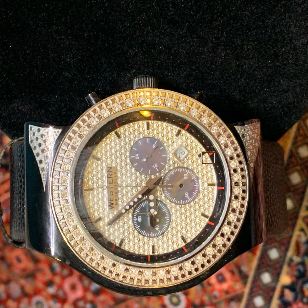 Vintage Western Watch In Stainless Steel & Crystal - Gem
